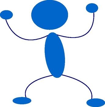Blue Stick Man Clip Art N19 free image download