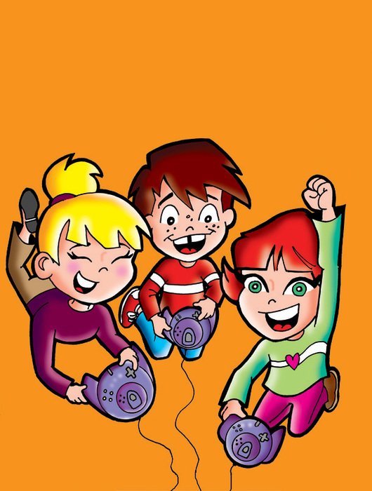 Three Kids Playing Video Games Free Image Download