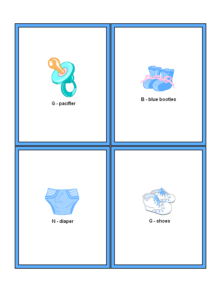Baby Boy Bingo Cards drawing free image download