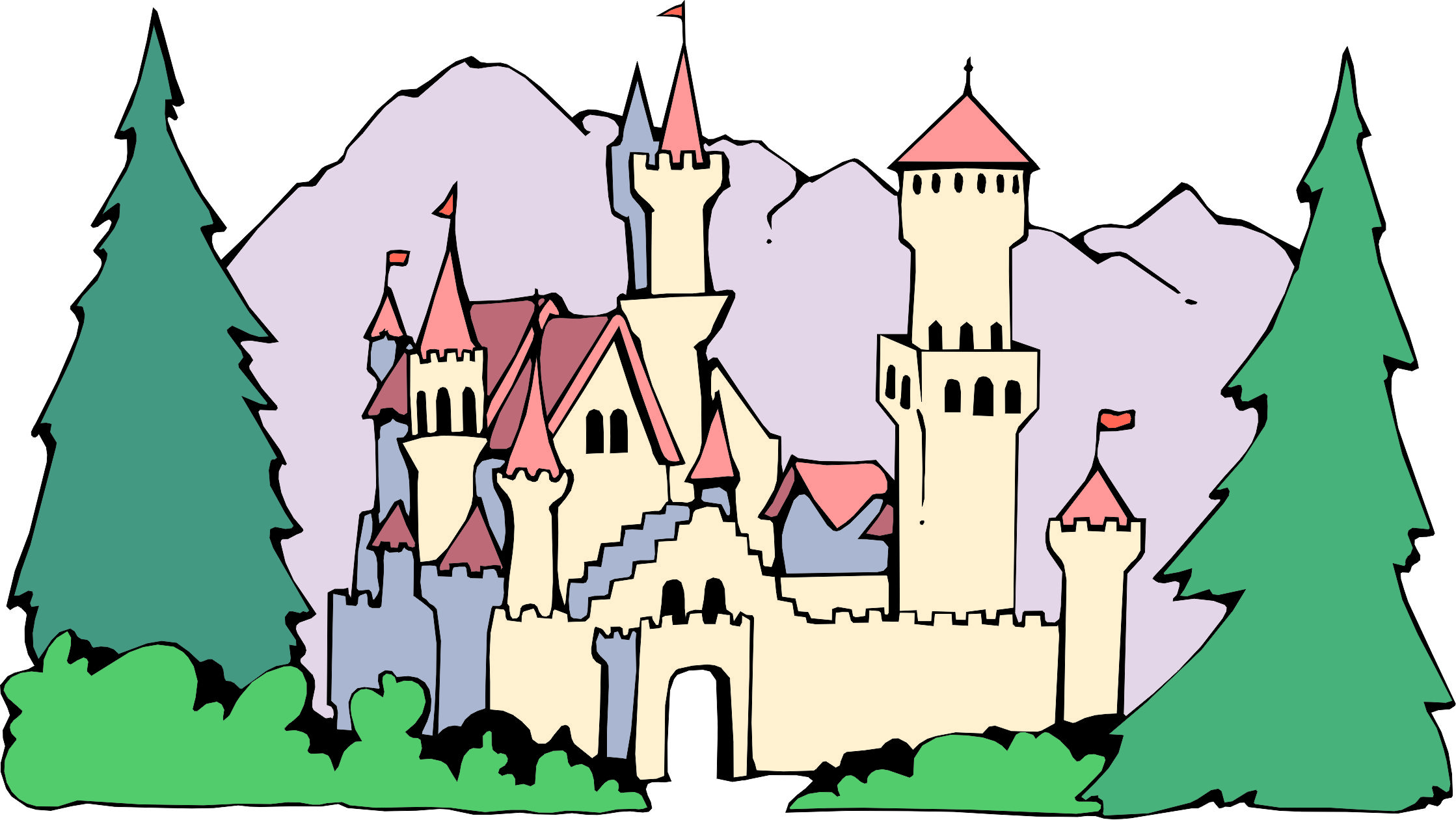 Cartoon Castle at mountain free image download