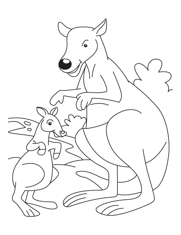 Kangaroo And Joey Coloring Page free image download