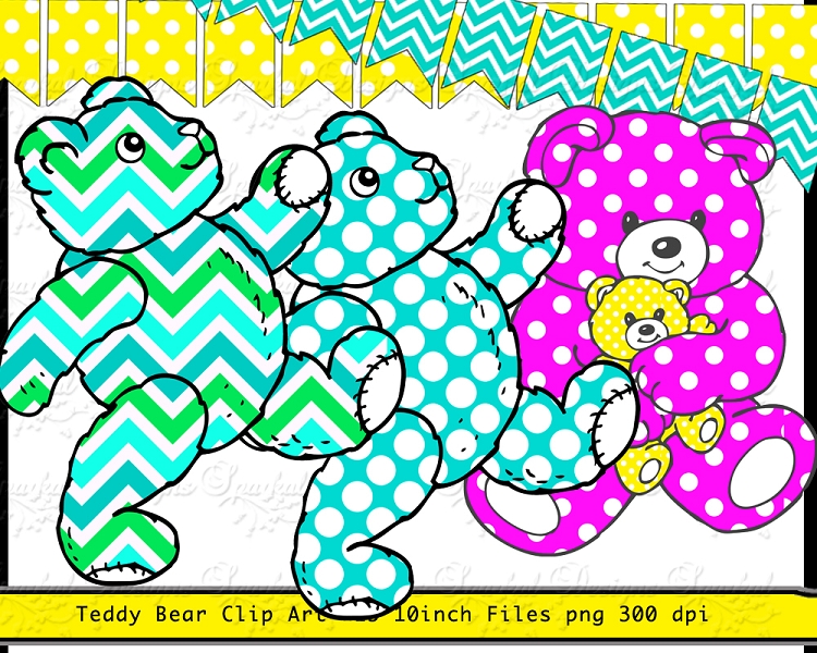 ClipArt Pink Teddy Bear Invitation Clipart Chevron Baby Shower free ...