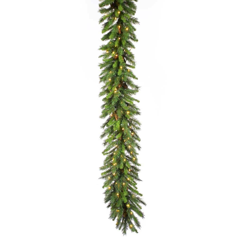 Fir tree garland with lights and cones free image download