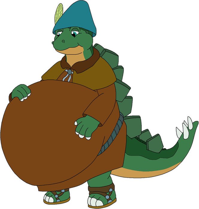 Too fat cartoon dragon holds its belly free image download