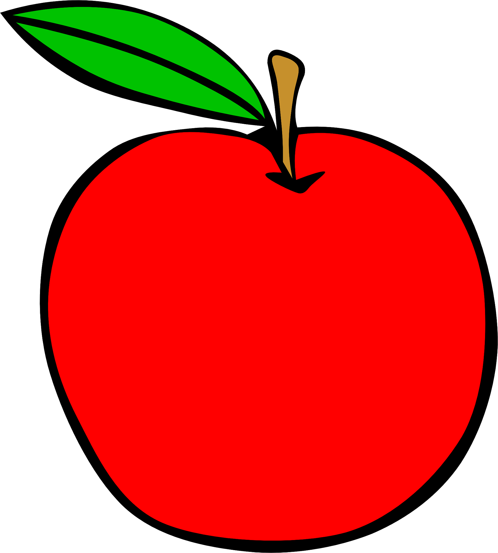 Healthy red apple drawing free image download