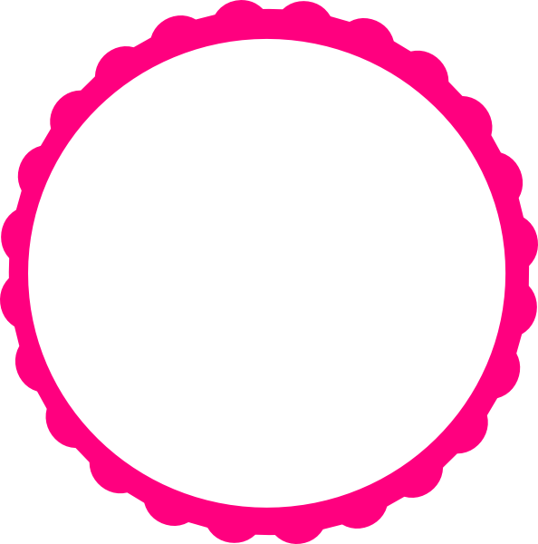 Pink Scalloped Circle Clip Art N5 free image download