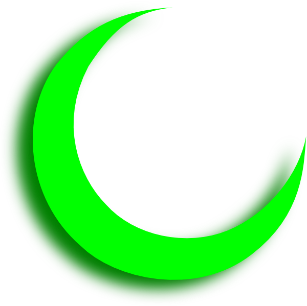 Green Crescent Moon Clip Art free image download