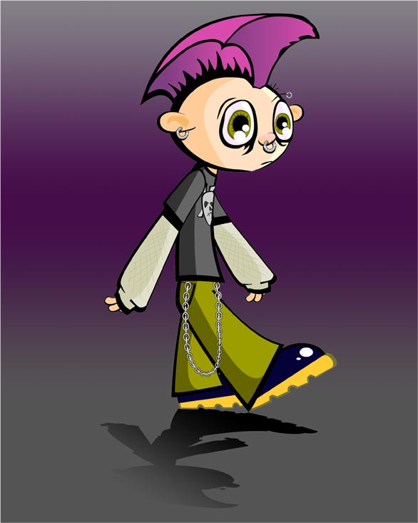 Cartoon Punk Kid free image download