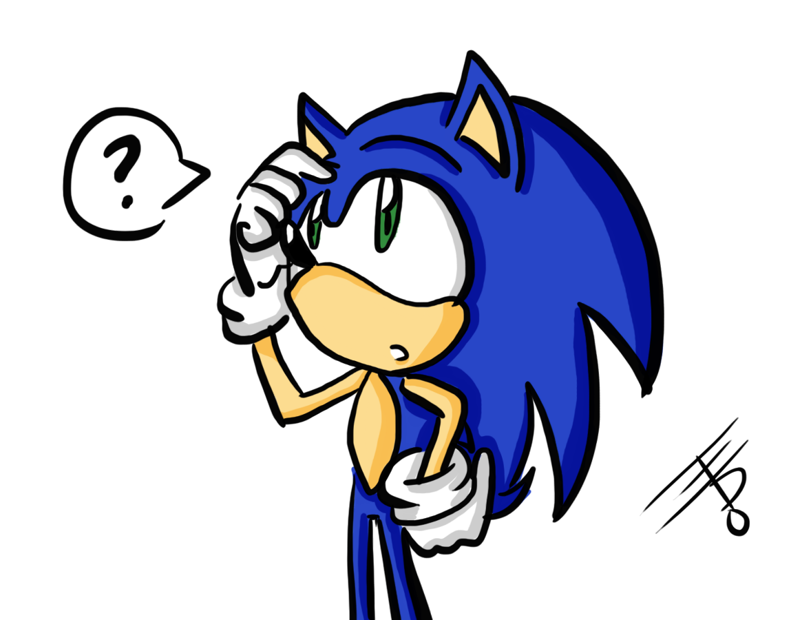 Sonic Confused Clip Art drawing free image download