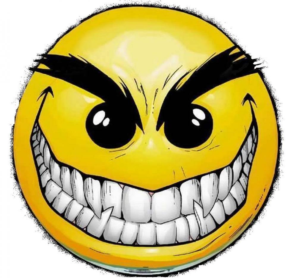 Yellow Evil Smiley Face drawing free image download
