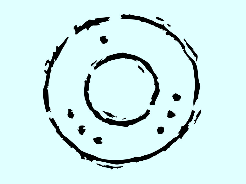 Weathered round Mail Stamp, drawing free image download