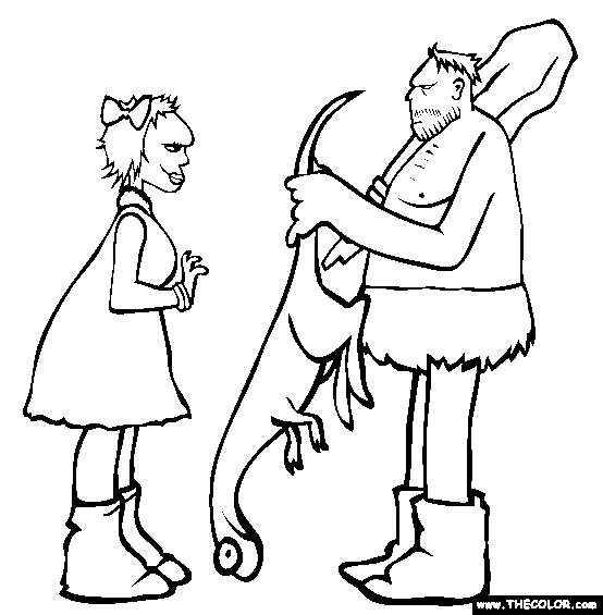 Caveman Coloring Page N4 free image download