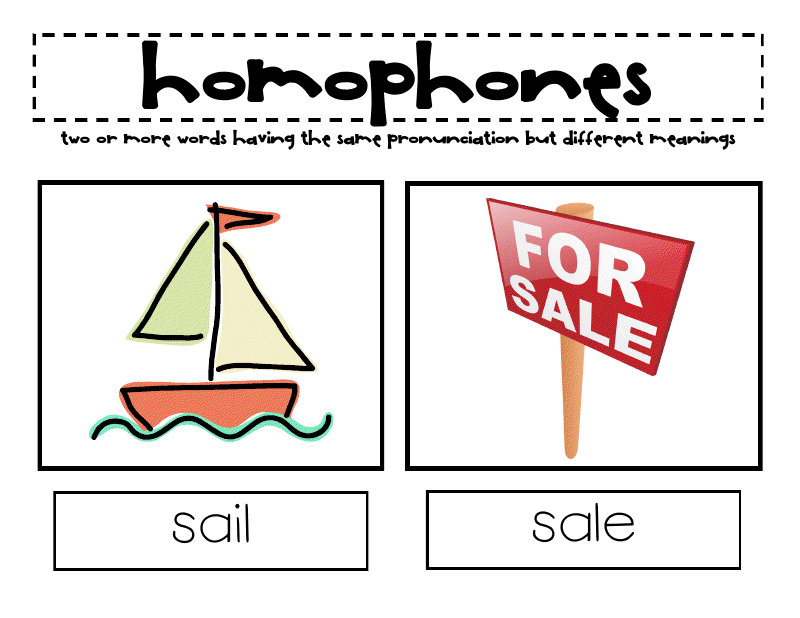 Homophones Words drawing free image download