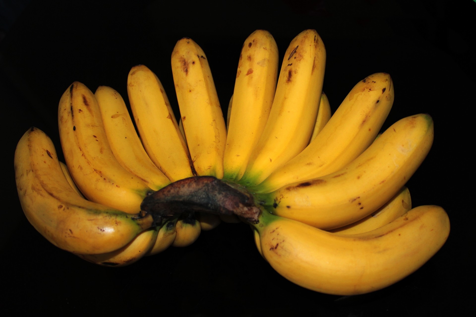 Ripe bananas on a dark background free image download