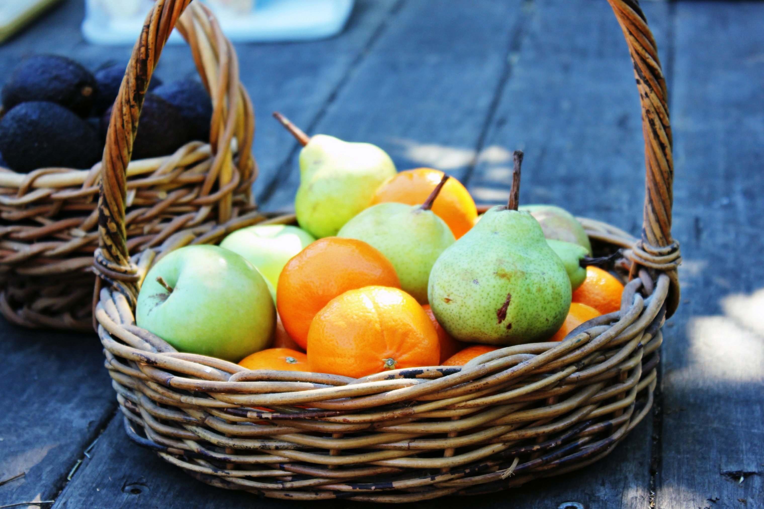 Fruits in a wicker basket free image download