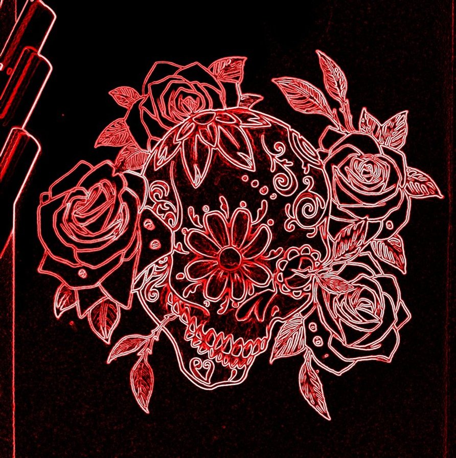 Sugar Skull With Roses free image download
