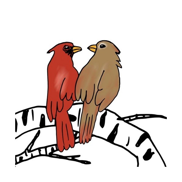 Birch Tree Heart Clip Art free image download