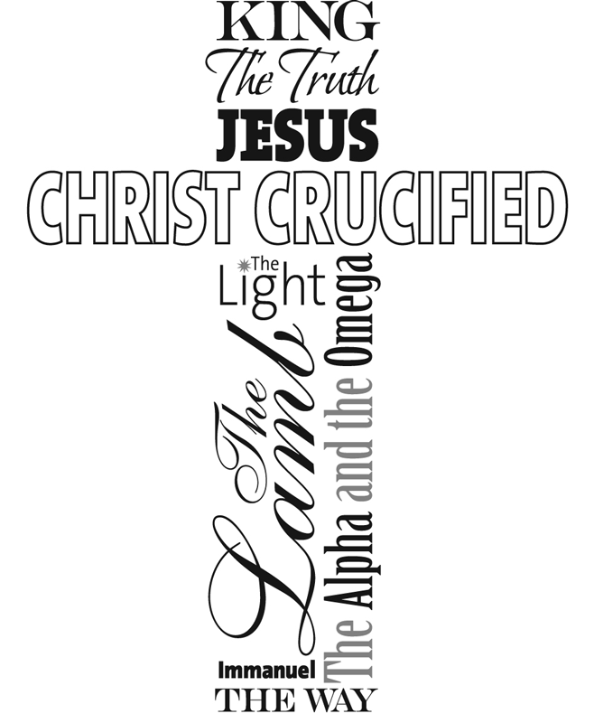 Cross with various inscriptions as a picture for clipart free image ...