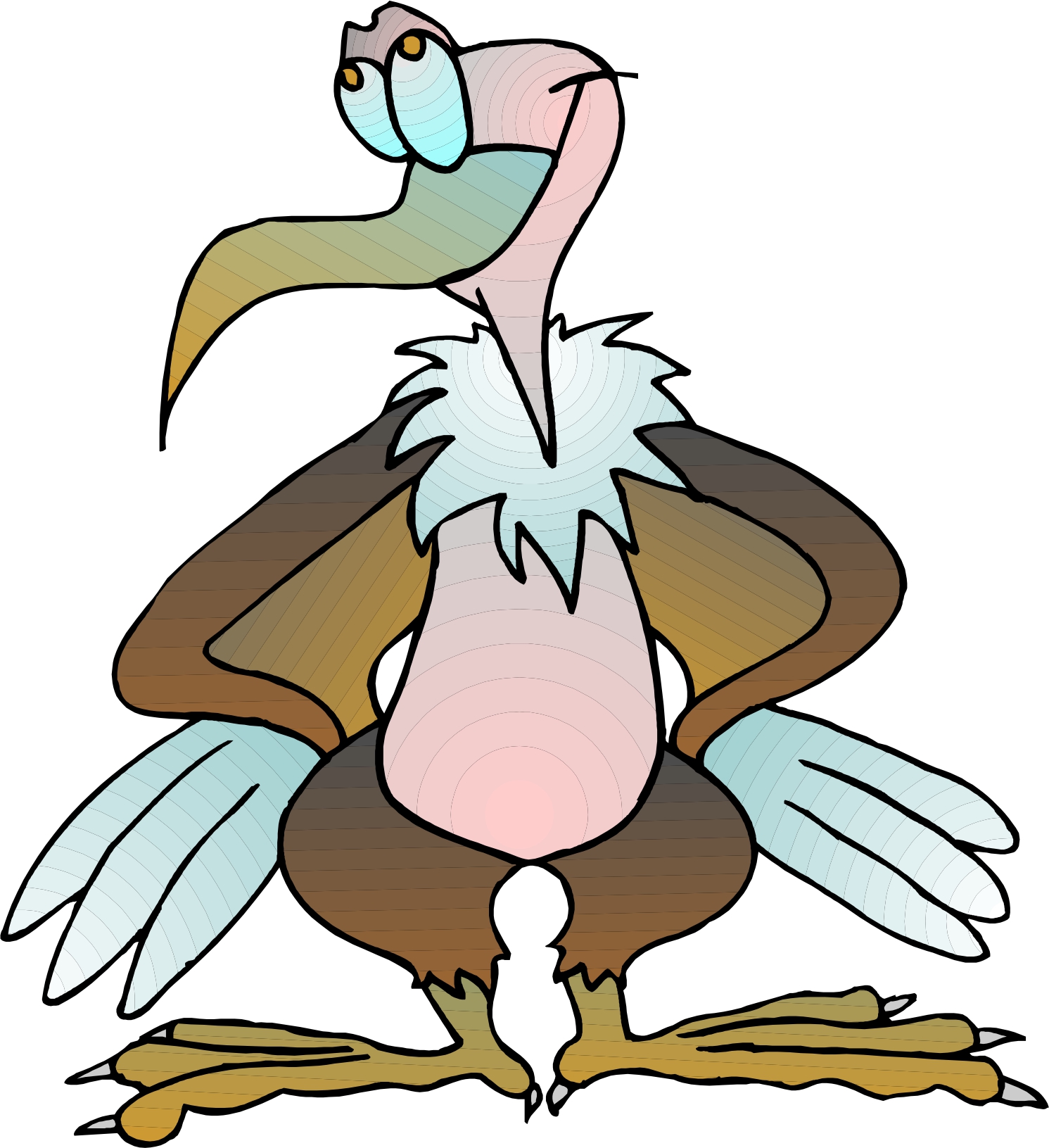 Cartoon Vulture stand straight free image download