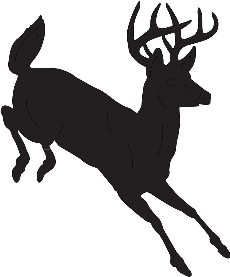 Black silhouette of a young running deer free image download