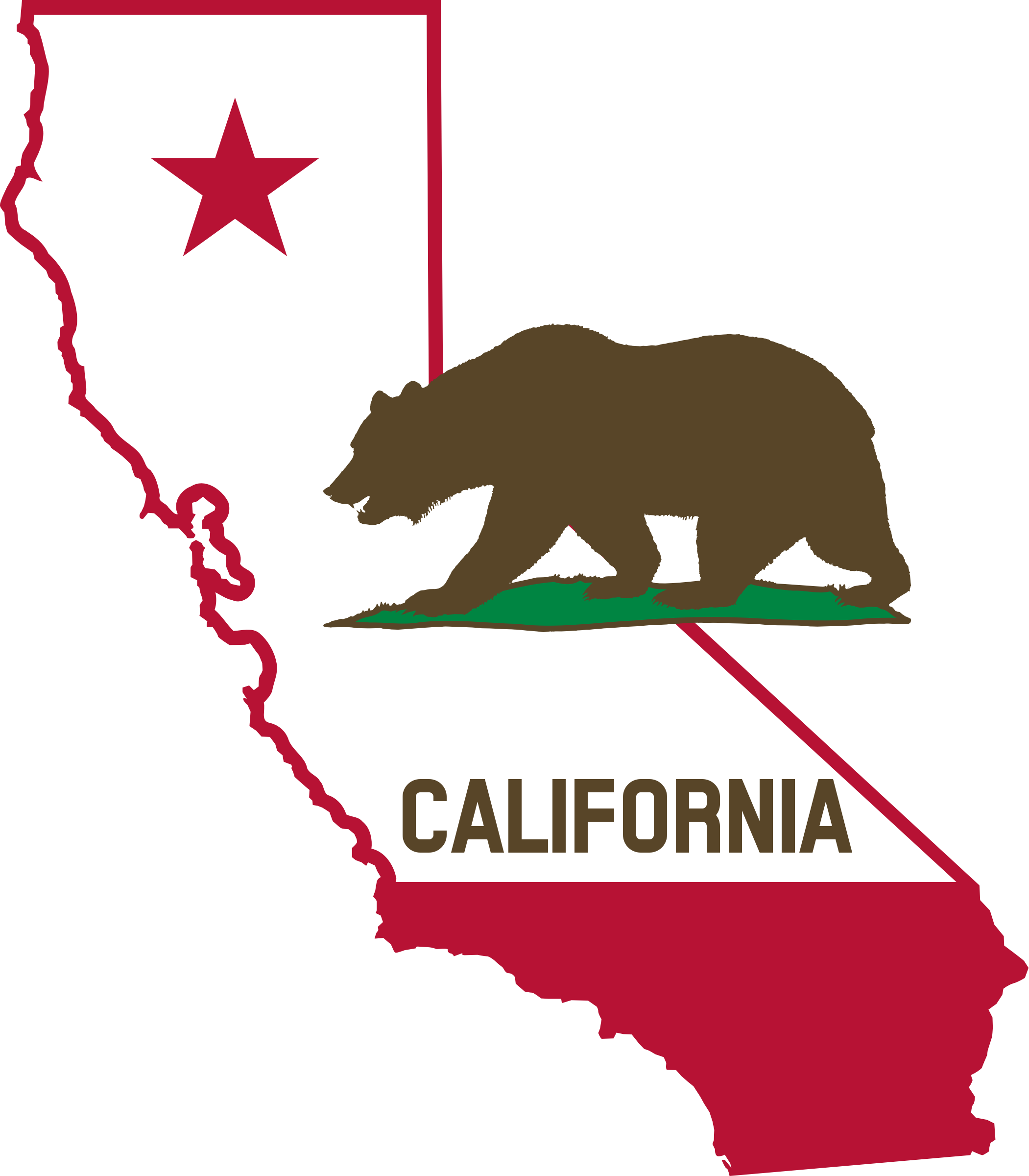 California state symbols, Bear and Outline of map free image download