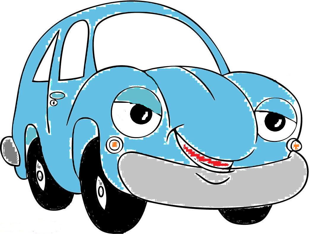 Animated blue car free image download