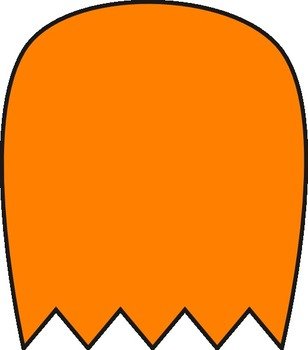 Orange Ghost Pacman Clip Art free image download
