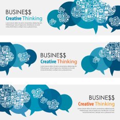 Business Thinking Banners And Icon Set free image download