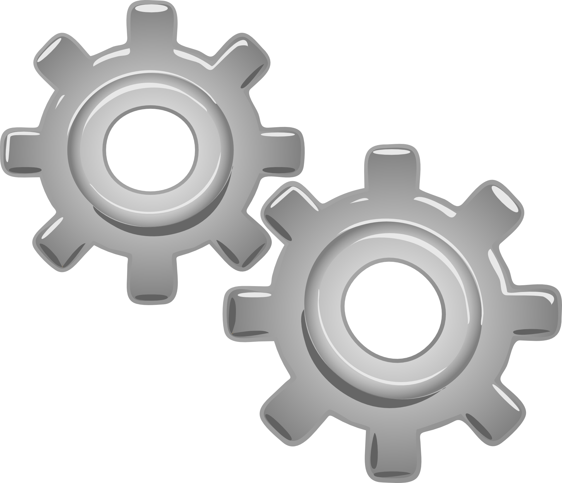 Two grey gears, illustration free image download