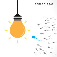 Creative light bulb Idea concept banner background Competition and ...