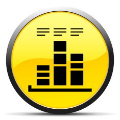 Bar Graph icon on a round button - CurveSeries N24 free image download