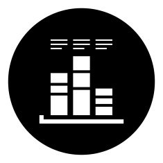 Bar Graph icon on a round button - DimSeries N24 free image download