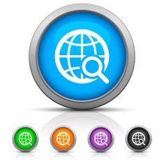 Globe icon on round buttons - GlossSeries free image download