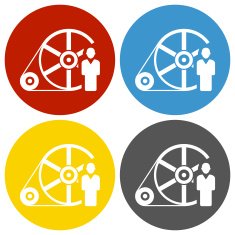 Flywheel icon on circle buttons - CircleSeries free image download