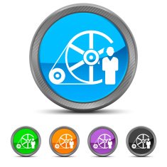 Flywheel icon on circle buttons - CircledSeries free image download