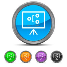 Projection Screen icon on circle buttons - CircledSeries free image ...