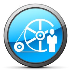 Flywheel icon on a round button - BrightSeries free image download