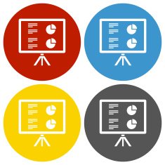 Projection Screen icon on circle buttons - Circle Series free image ...