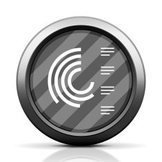 Radial Chart icon on a round button - Elite Series free image download