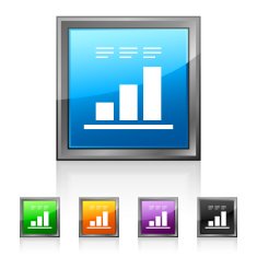 Bar Graph icon on square buttons free image download