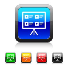 Projection Screen icon on color buttons free image download