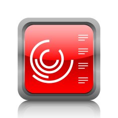 Radial Bar Chart icon on a square button N10 free image download