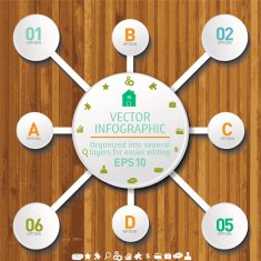 White Circle Infographic On A Wood Base free image download