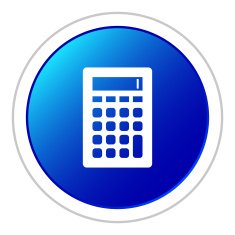 Calculator icon on a round button free image download