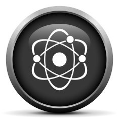 Atom icon on a round button N6 free image download