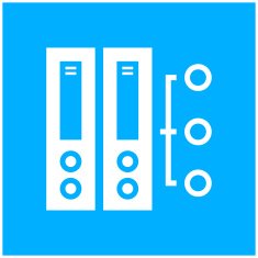 Computer Server icon on a blue background N3 free image download