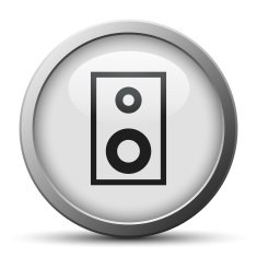 Audio Speaker icon on a silver button N2 free image download