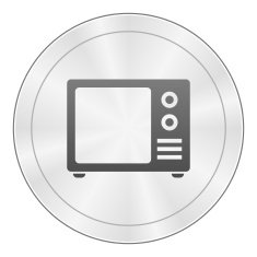 Television Set icon on a round button N20 free image download