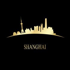 Luxury golden Shanghai skyline free image download