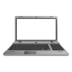 Silver laptop free image download